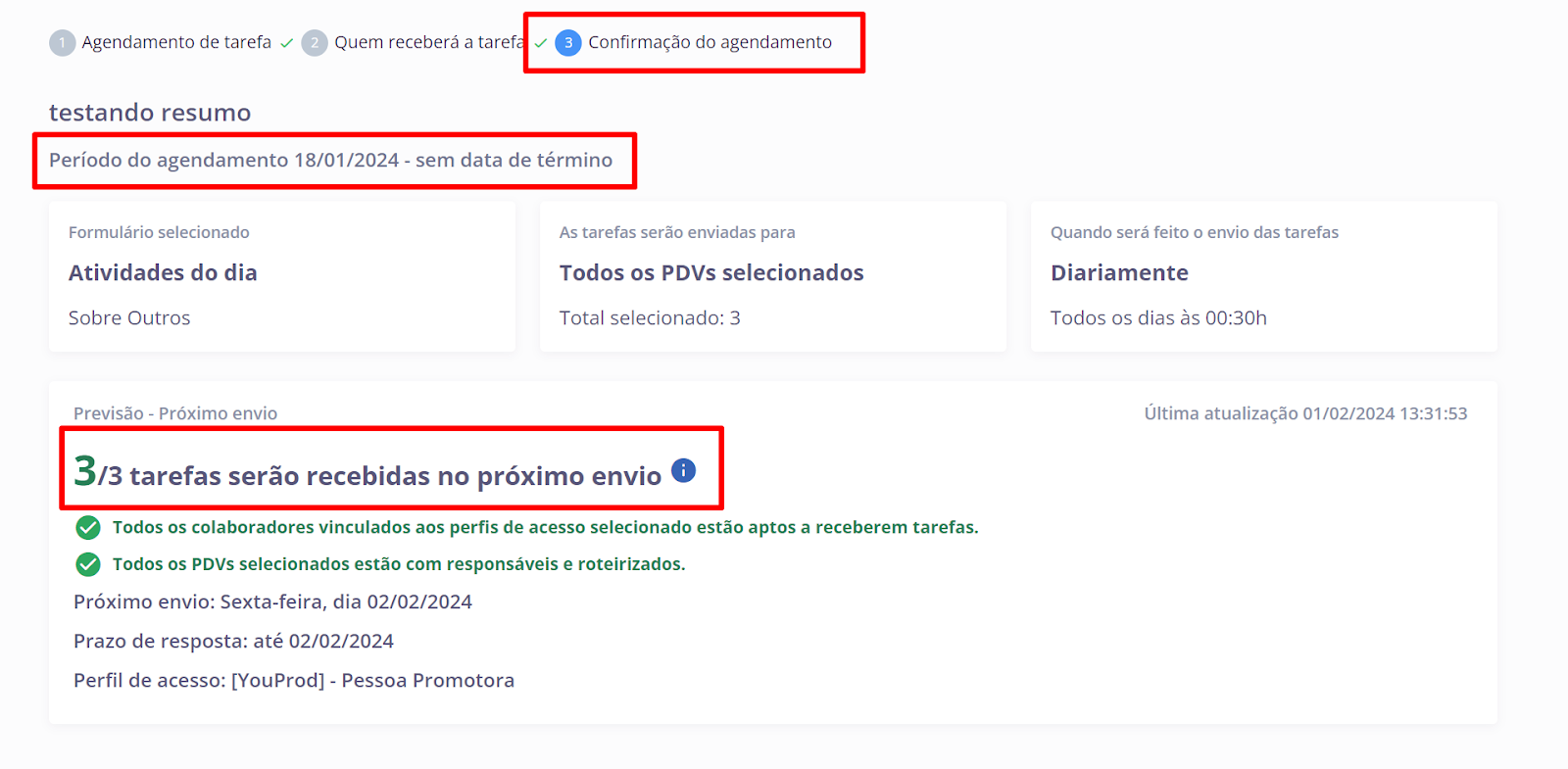 Configurar o agendamento de tarefas – Involves Stage - Central de Ajuda